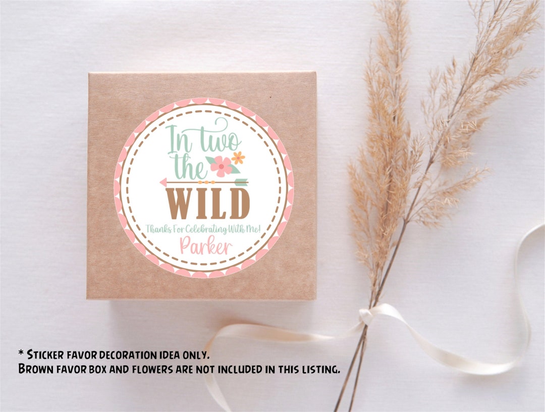In Two the Wild Stickers or Favor Tags, 2nd Birthday Party Favor Tags ...