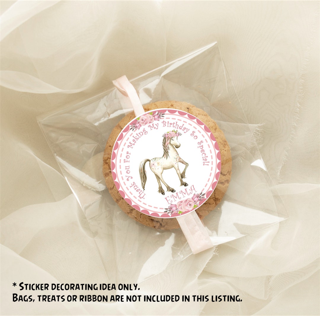 Horse Birthday Favor Sticker, Horse Birthday Favor Label - Etsy