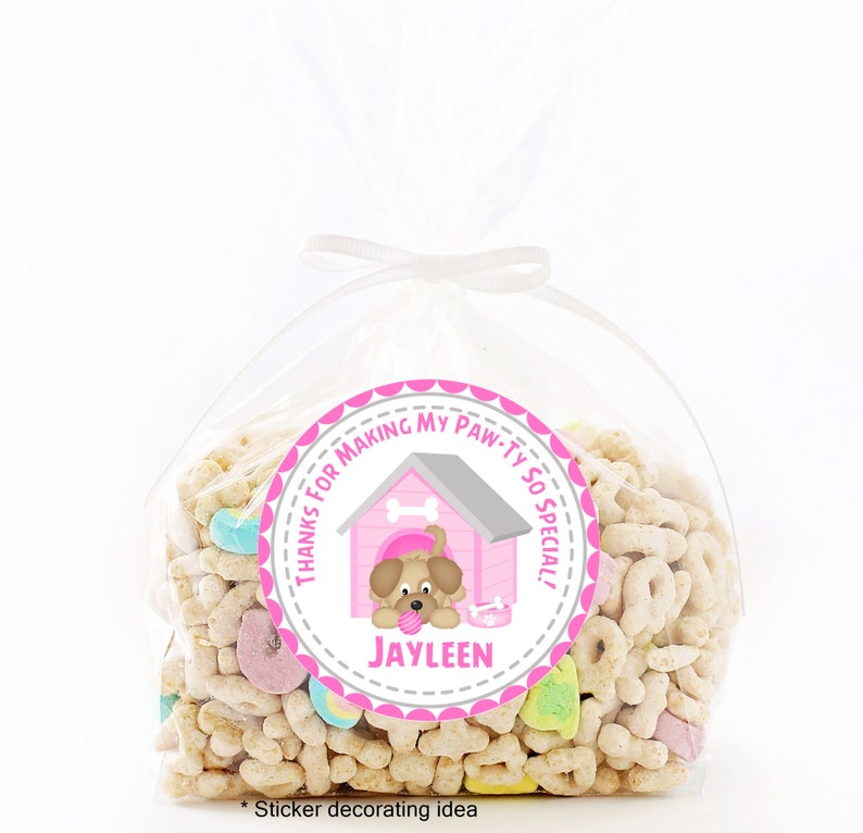 Pink Puppy Dog Birthday Party Sticker Labels Puppy Dog Party - Etsy