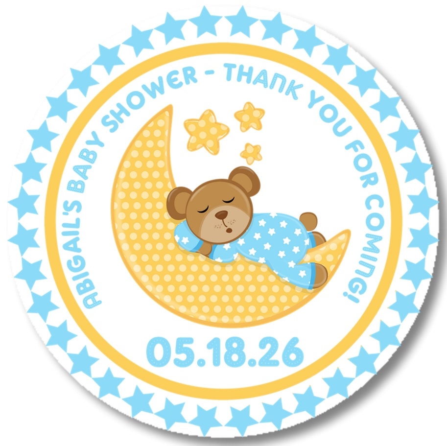 Over the Moon Baby Shower Sticker Labels Over the Moon Baby - Etsy