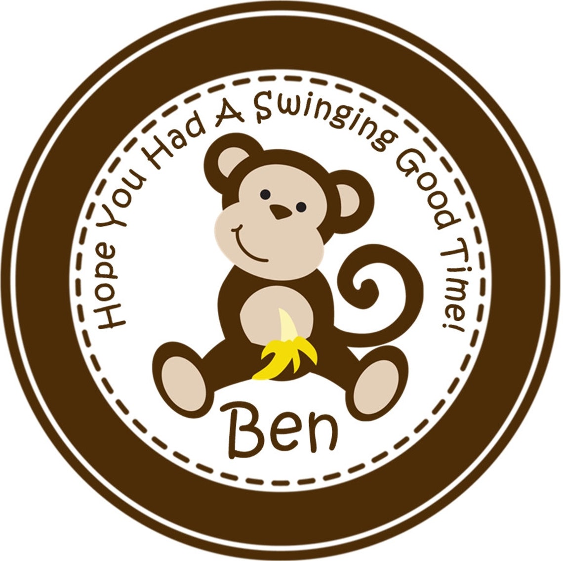 Jungle Monkey Birthday Party Stickers Monkey Birthday Favor - Etsy