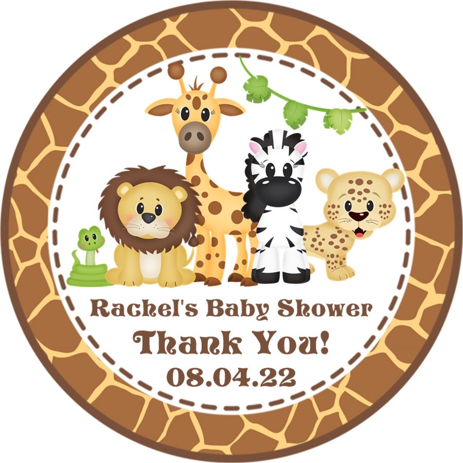 Stickers, Labels & Tags Paper & Party Supplies Paper Safari Birthday ...