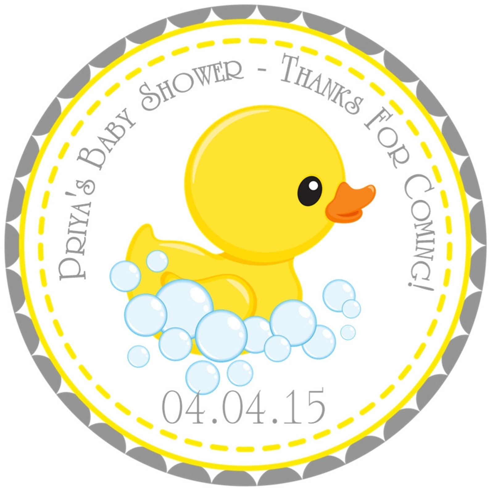 Yellow Duck Baby Shower Sticker Labels, Yellow Duck Baby Shower ...