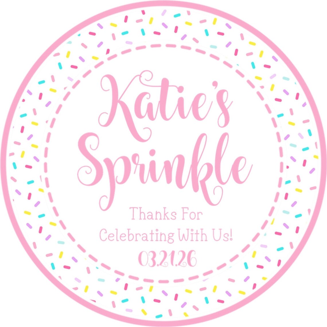 Girls Baby Sprinkle Stickers or Favor Tags Pink Baby Sprinke | Etsy