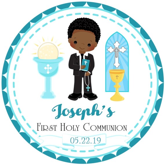 Boys First Holy Communion Favor Tags or Sticker Labels Boys | Etsy