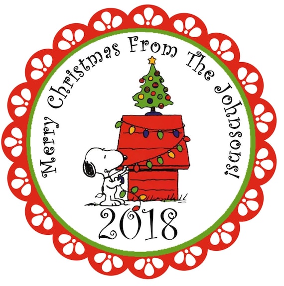 Snoopy Christmas Sticker Labels | Etsy