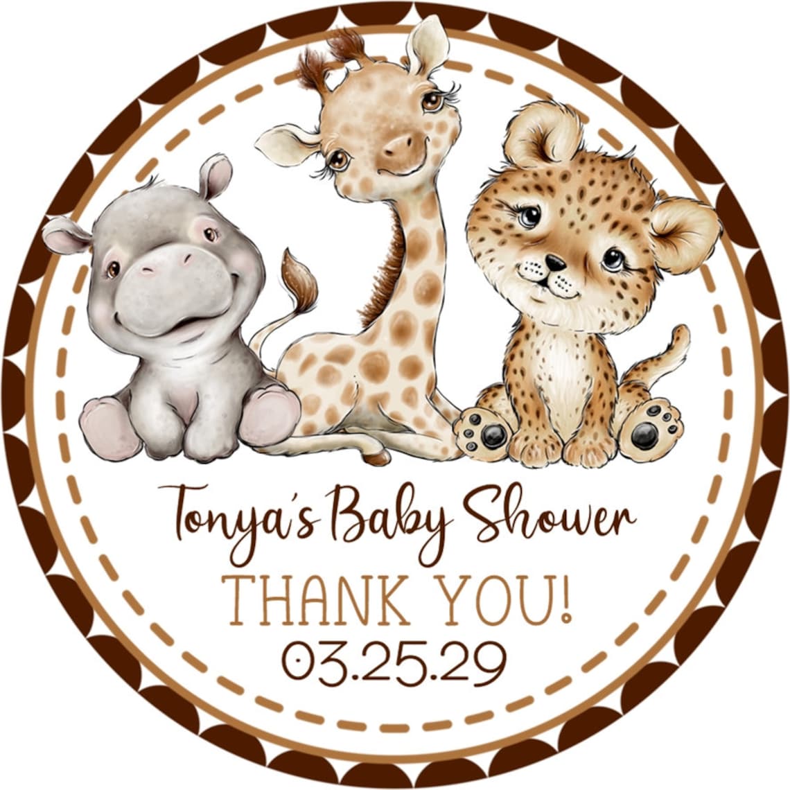 Gender Neutral Safari Animals Baby Shower Sticker Labels | Etsy
