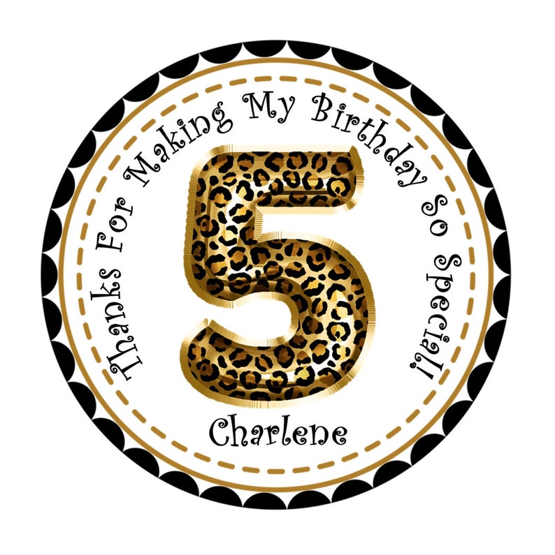 Leopard Birthday Party Sticker Labels, Leopard Party Labels, Leopard ...