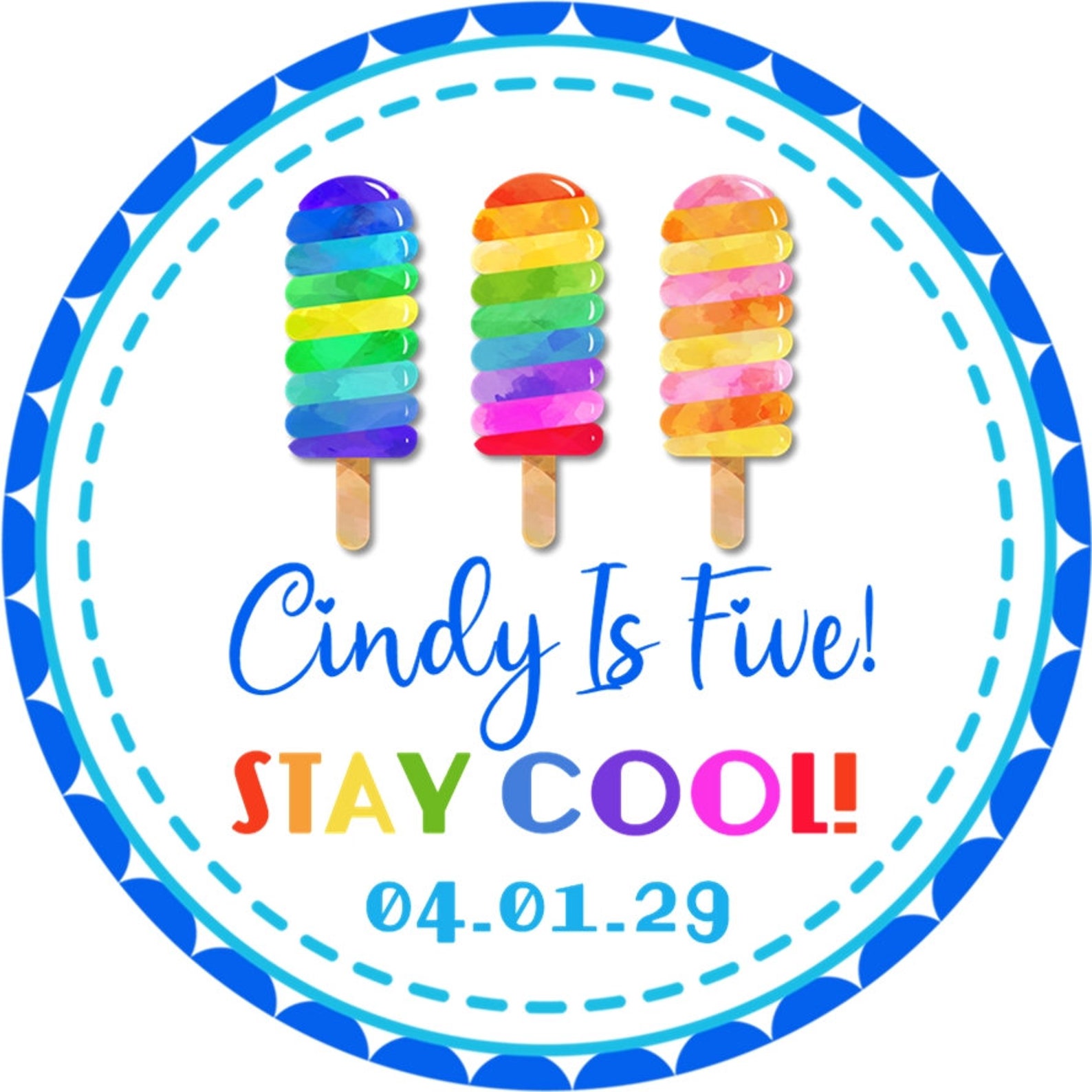 Popsicle Birthday Party Stickers or Favor Tags Summer - Etsy