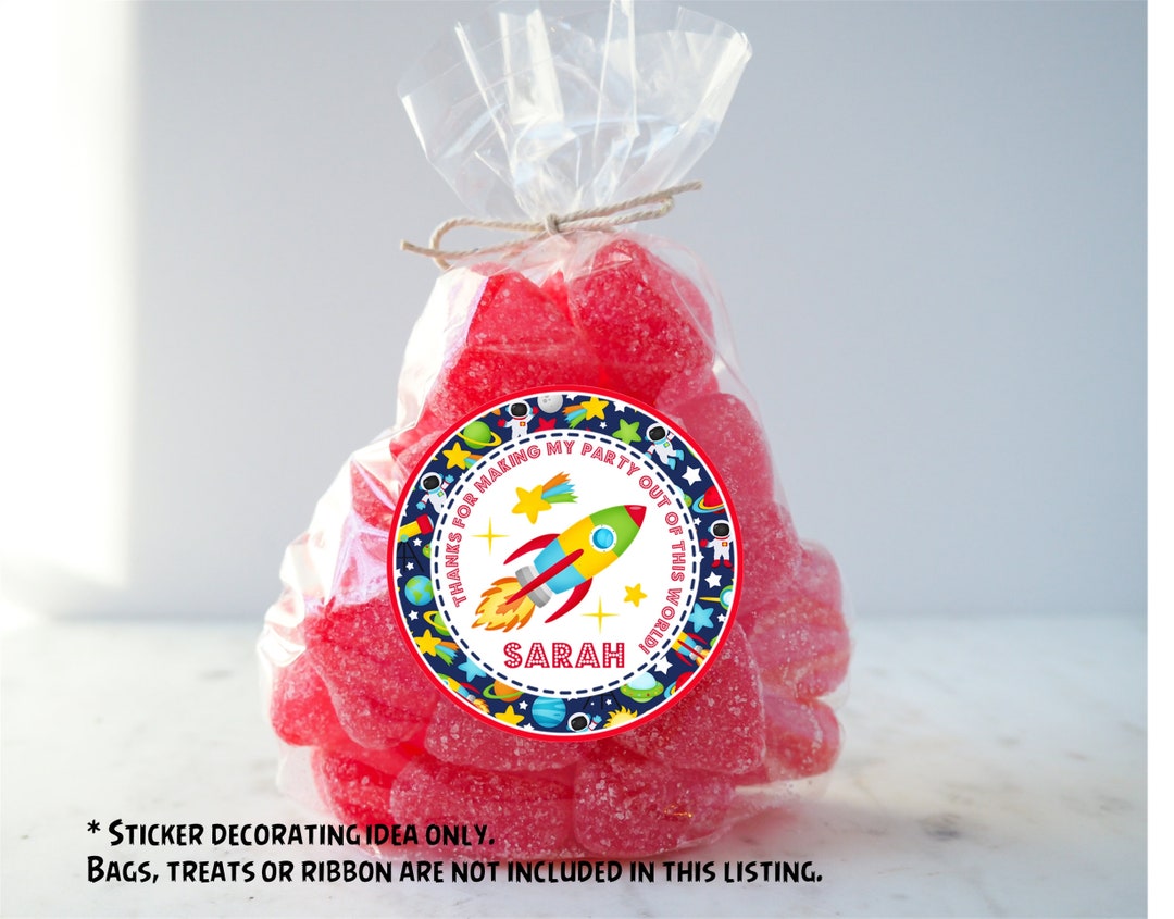 Outer Space Birthday Party Stickers or Favor Tags, Space Birthday Party ...