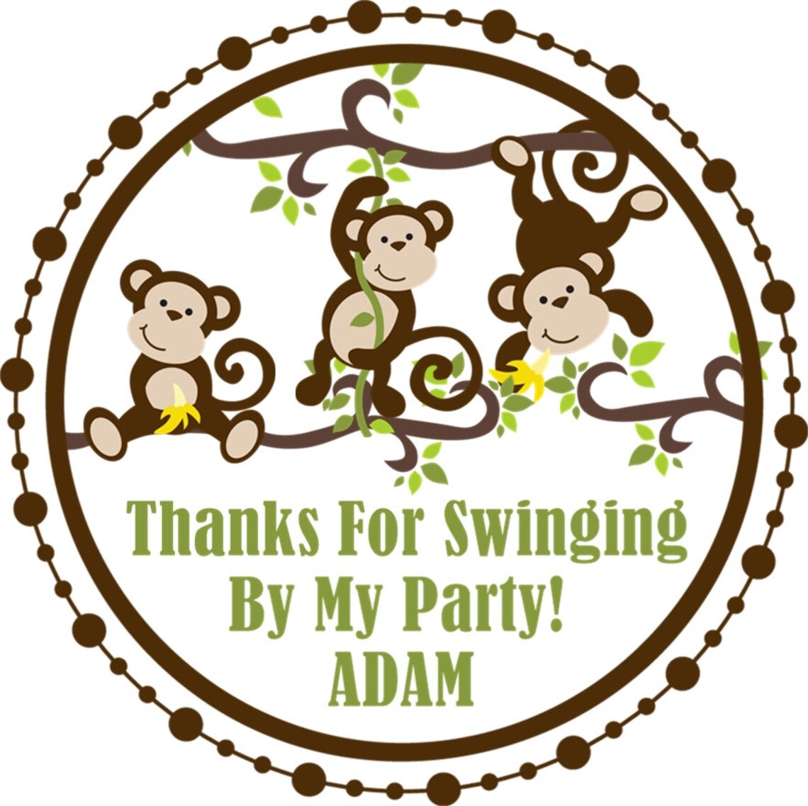Boys Jungle Monkey Birthday Party Stickers Monkey Birthday - Etsy