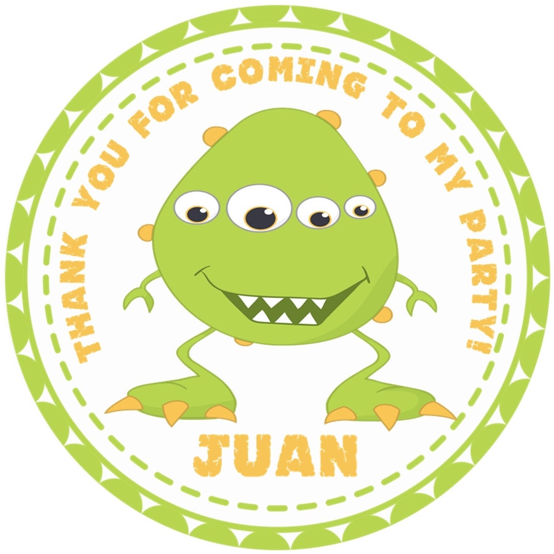 Little Monster Birthday Favor Sticker, Monster Party Favor Label - Etsy