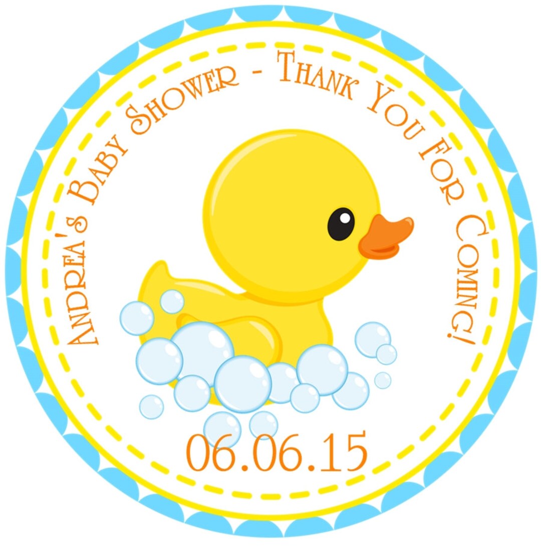Yellow Duck Baby Shower Sticker Labels, Yellow Duck Baby Shower ...