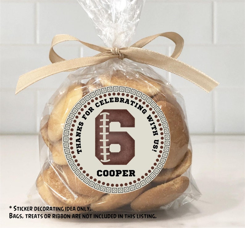 Football Birthday Favor Sticker Labels, Football Birthday Decorations ...