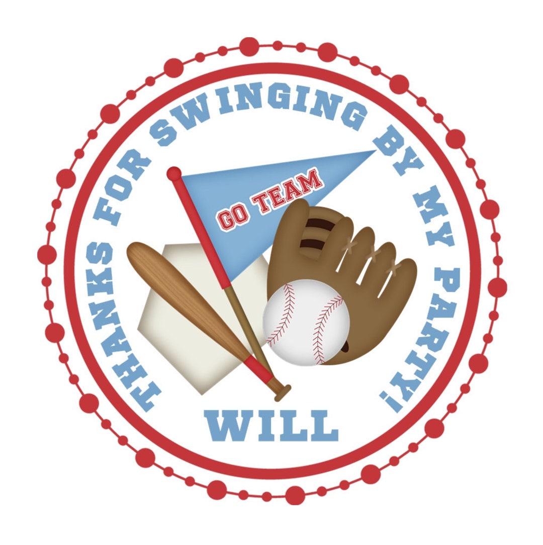 Baseball Birthday Favor Sticker Baseball Birthday Favor - Etsy
