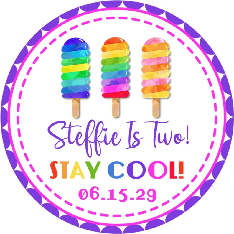Popsicle Birthday Party Stickers or Favor Tags Summer - Etsy