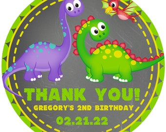 Dinosaur Birthday Party Stickers or Favor Tags Dinosaur Party - Etsy