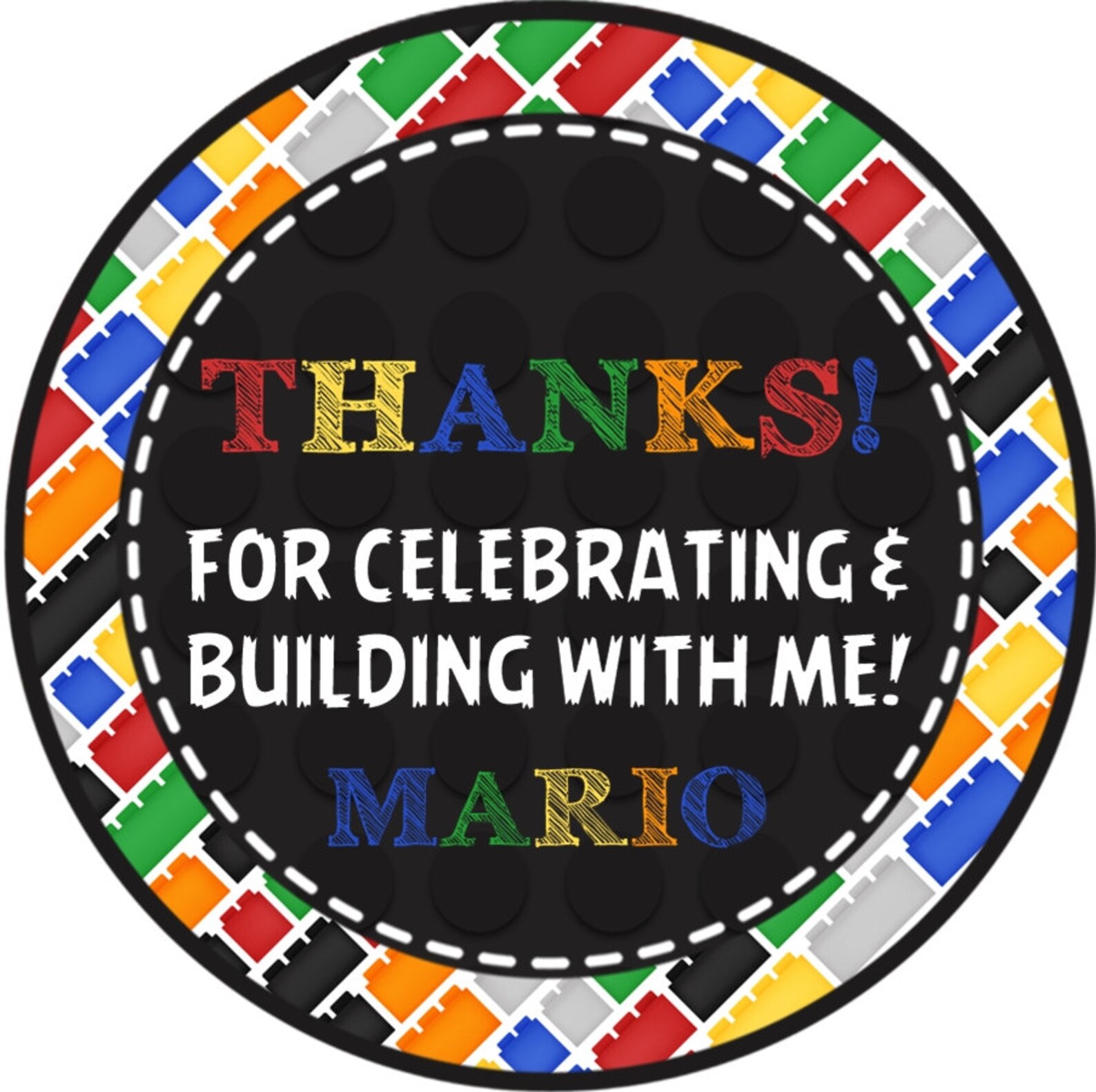 Building Blocks Birthday Party Stickers or Favor Tags - Etsy