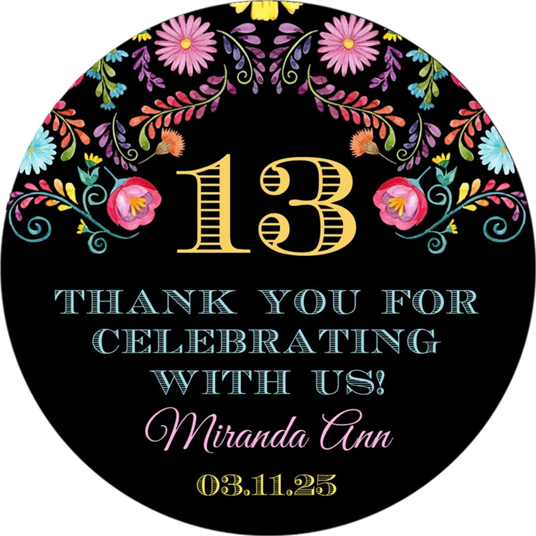 Fiesta Birthday Party Stickers, Fiesta Birthday Favor Tags - Etsy