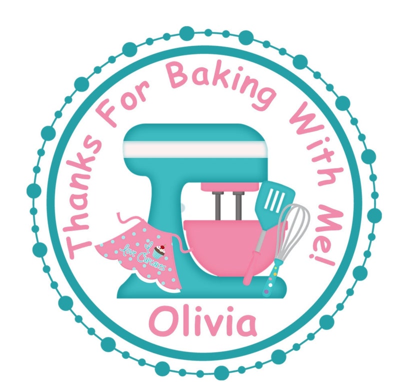 Baking Birthday Party Sticker Labels Baking Party Stickers - Etsy