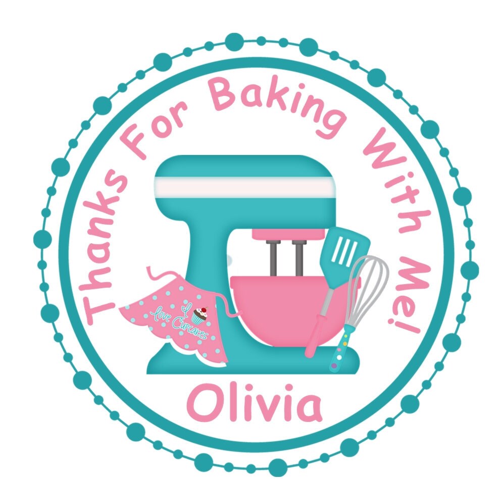Baking Birthday Party Sticker Labels Baking Party Stickers - Etsy