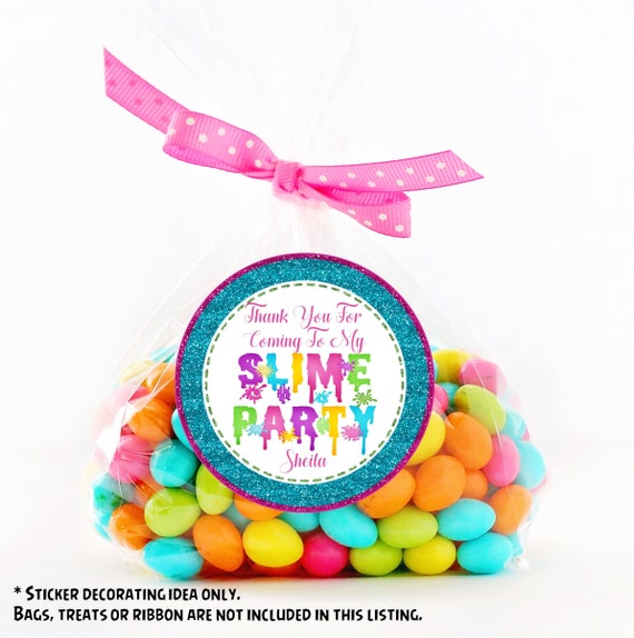 Slime Birthday Party Stickers or Favor Tags Slime Birthday - Etsy