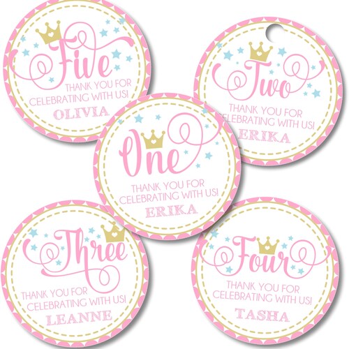 Pink and Gold Princess First Birthday Party Stickers Princess - Etsy