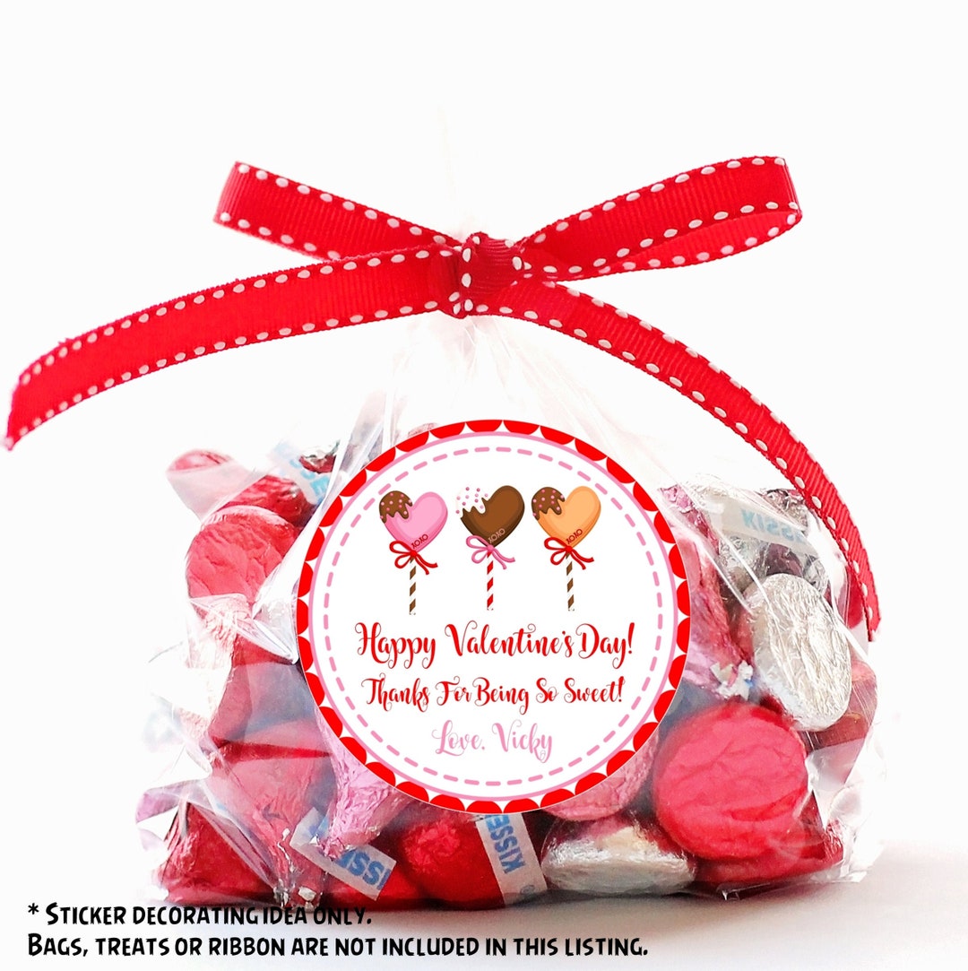 Heart Lollipop Candy Valentine's Day Stickers - Etsy