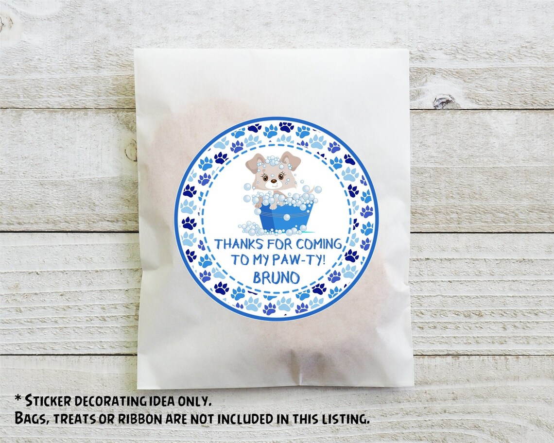 Puppy Dog Birthday Party Stickers or Favor Tags Puppy Dog - Etsy