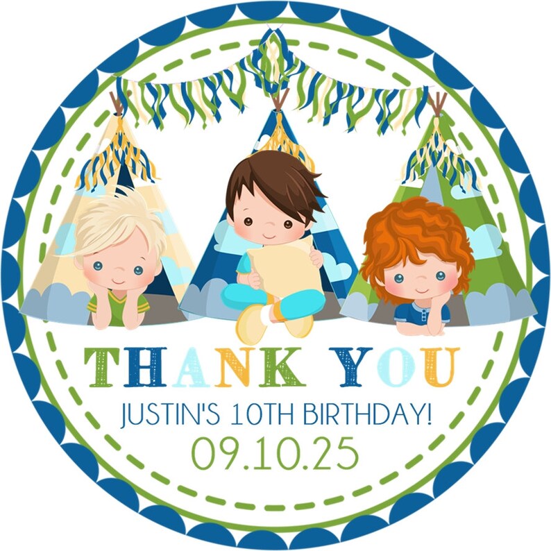 Boys Pajama Birthday Party Favor Sticker Pajama Birthday - Etsy