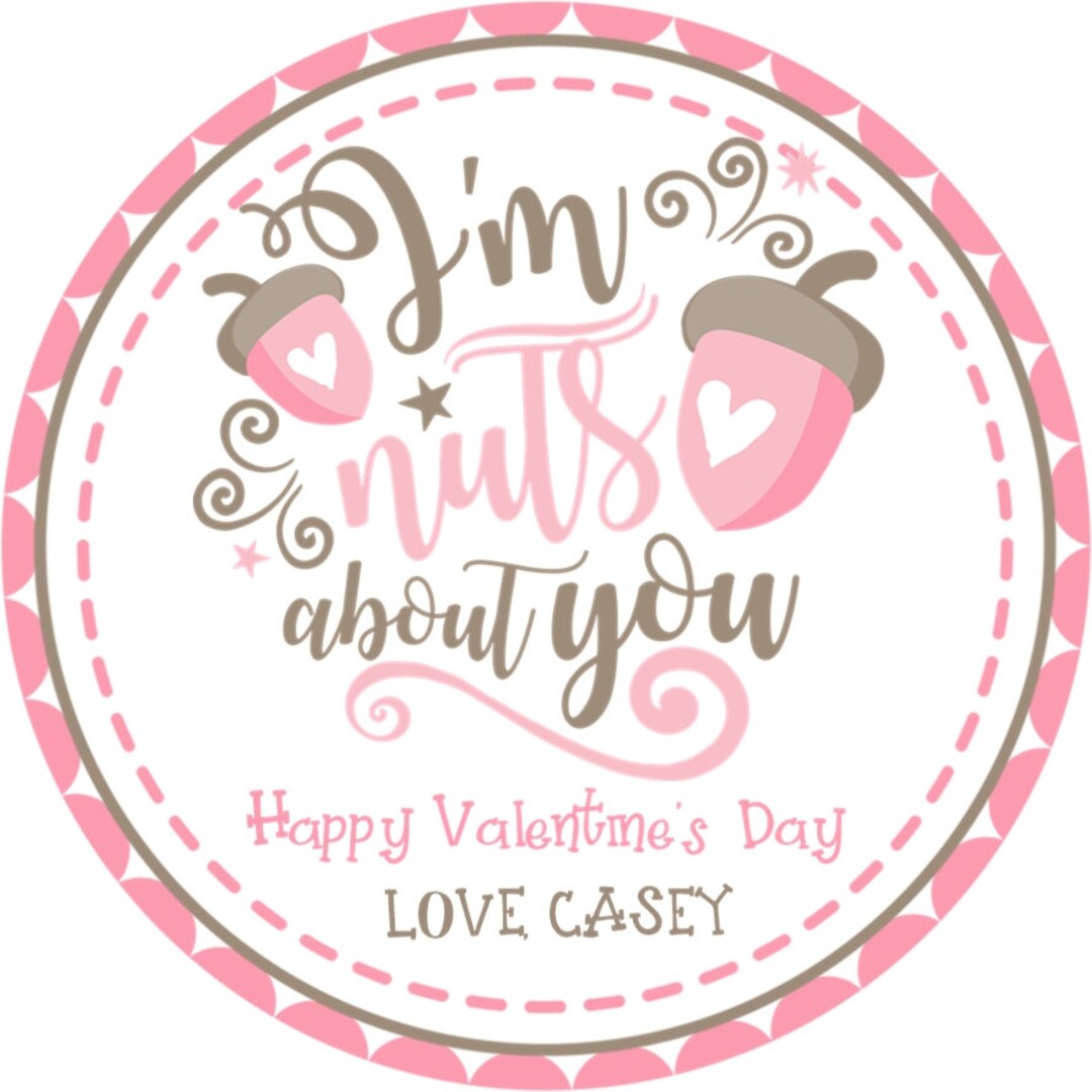 Pink and White I'm Nuts About You Valentine's Day - Etsy
