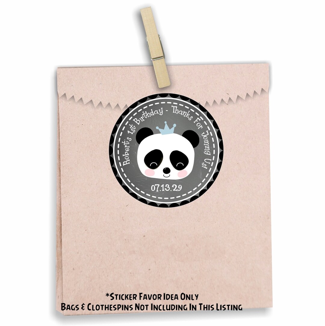 Boys Panda Birthday Party Sticker Labels, Personalized Panda Birthday ...