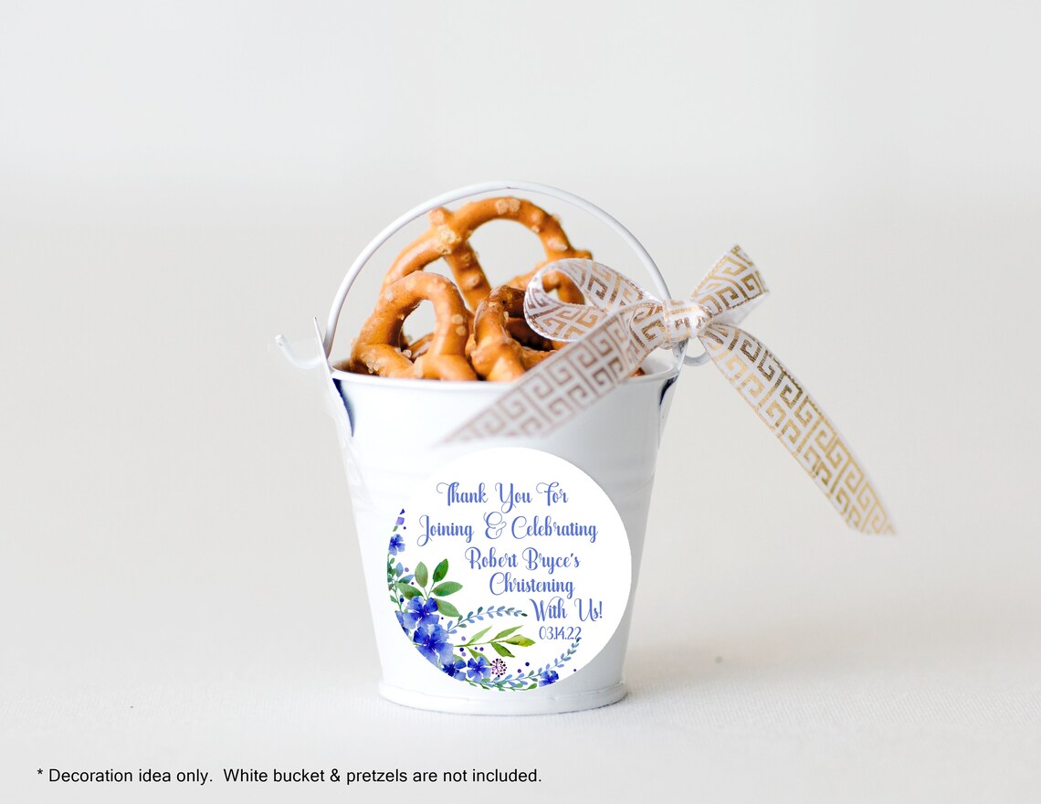 Blue Baby Dedication Sticker Labels Gender Neutral Blue - Etsy