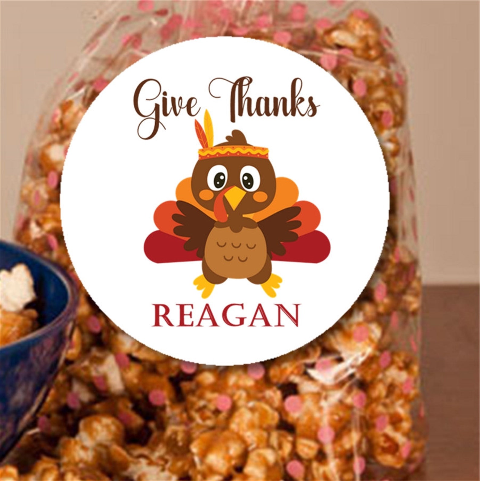 Thanksgiving Sticker Thanksgiving Favor Tags Happy - Etsy