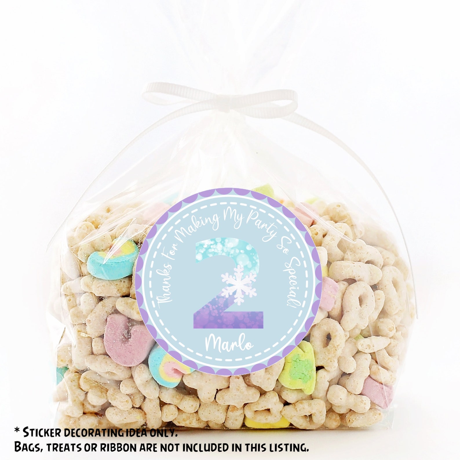 Frozen Birthday Party Sticker Labels Personalized Winter - Etsy