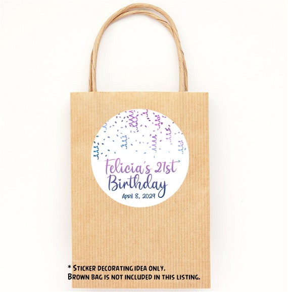 Lavender Purple and Blue Birthday Party Stickers Blue and - Etsy