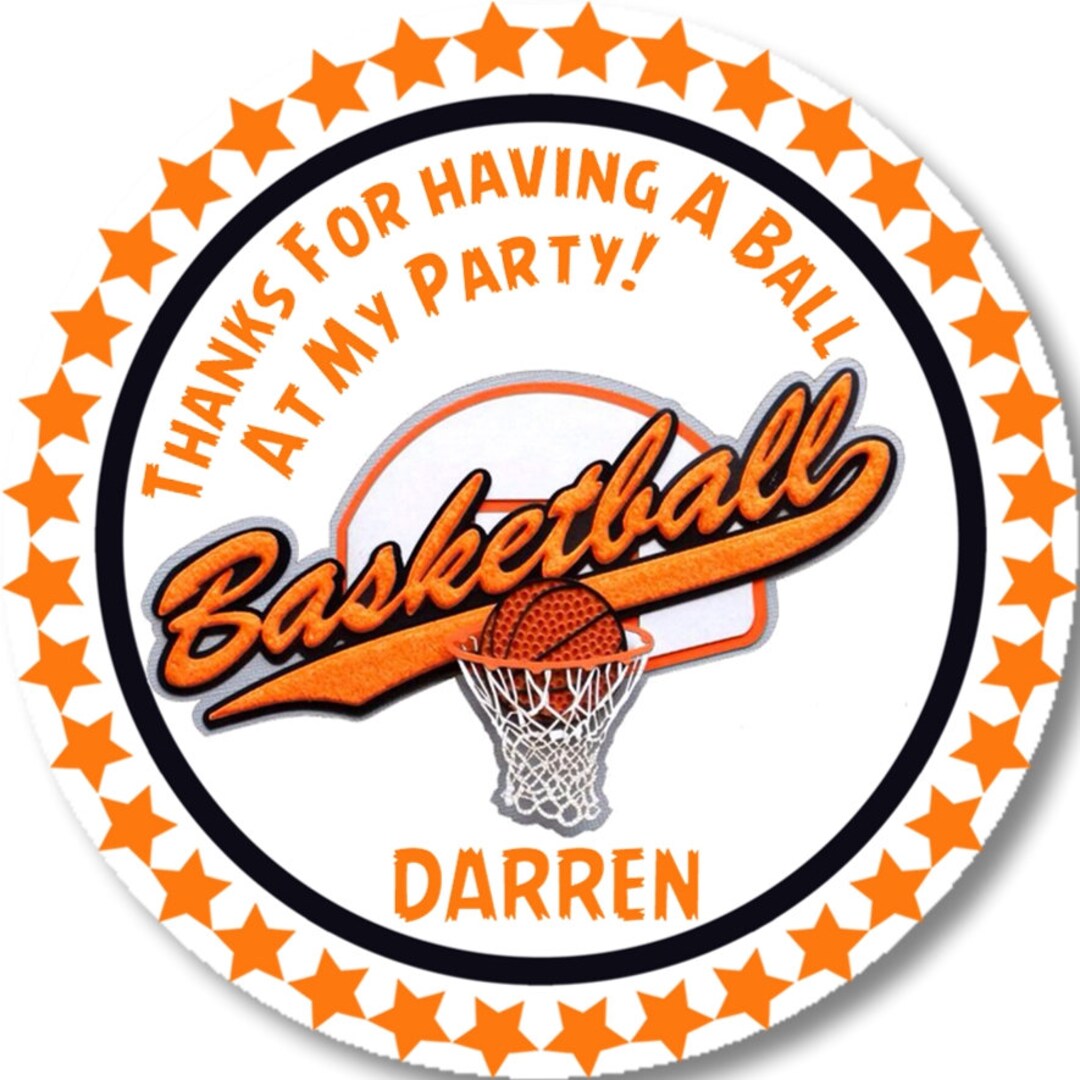 Basketball Birthday Party Sticker Labels - Etsy