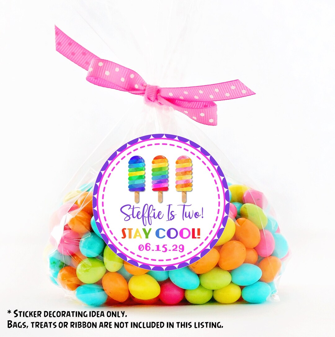 Popsicle Birthday Party Stickers or Favor Tags, Summer Popsicle ...