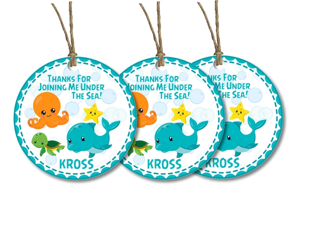 Under the Sea Birthday Party Favor Tags, Under the Sea Baby Shower ...