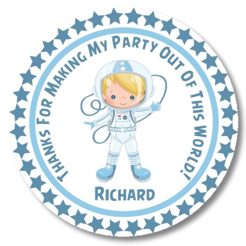 Boys Space Birthday Party Sticker Labels Space Party - Etsy