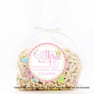 Pink and Gold Princess Birthday Party Stickers, Princess Birthday Favor ...