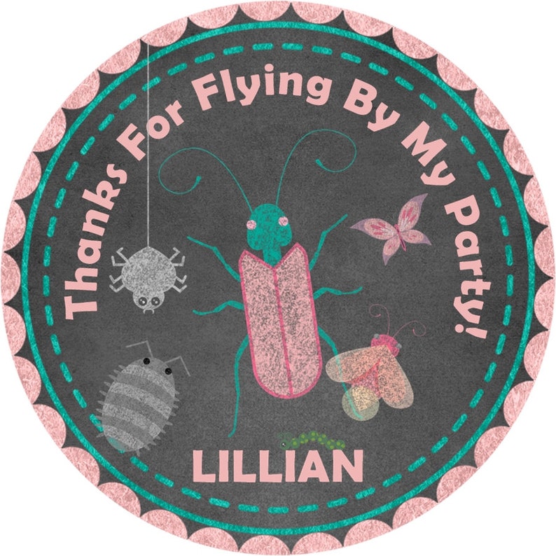 Girls Bug Birthday Party Sticker Labels Bug Party Stickers - Etsy