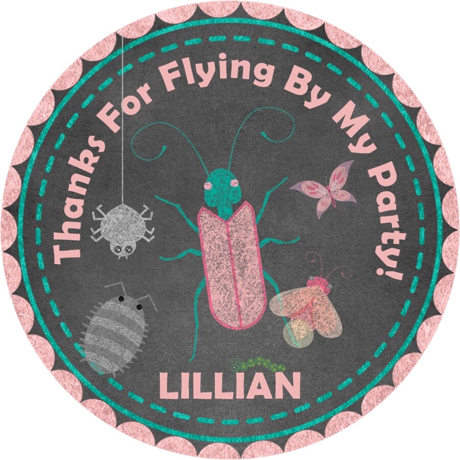 Girls Bug Birthday Party Sticker Labels Bug Party Stickers - Etsy