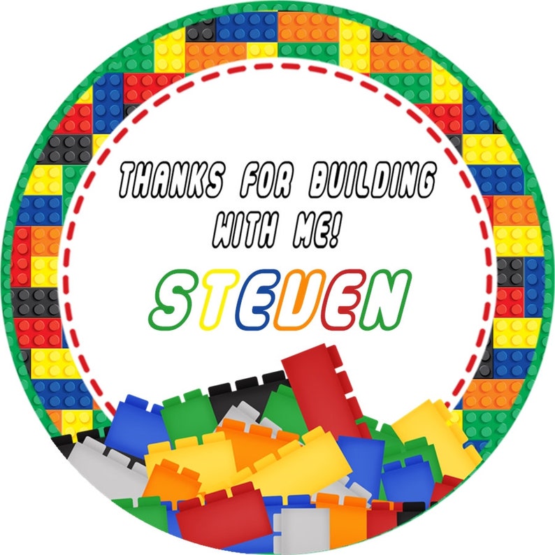 Building Blocks Birthday Party Stickers or Favor Tags - Etsy