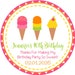 Ice Cream Birthday Party Stickers or Favor Tags, Summer Ice Cream ...