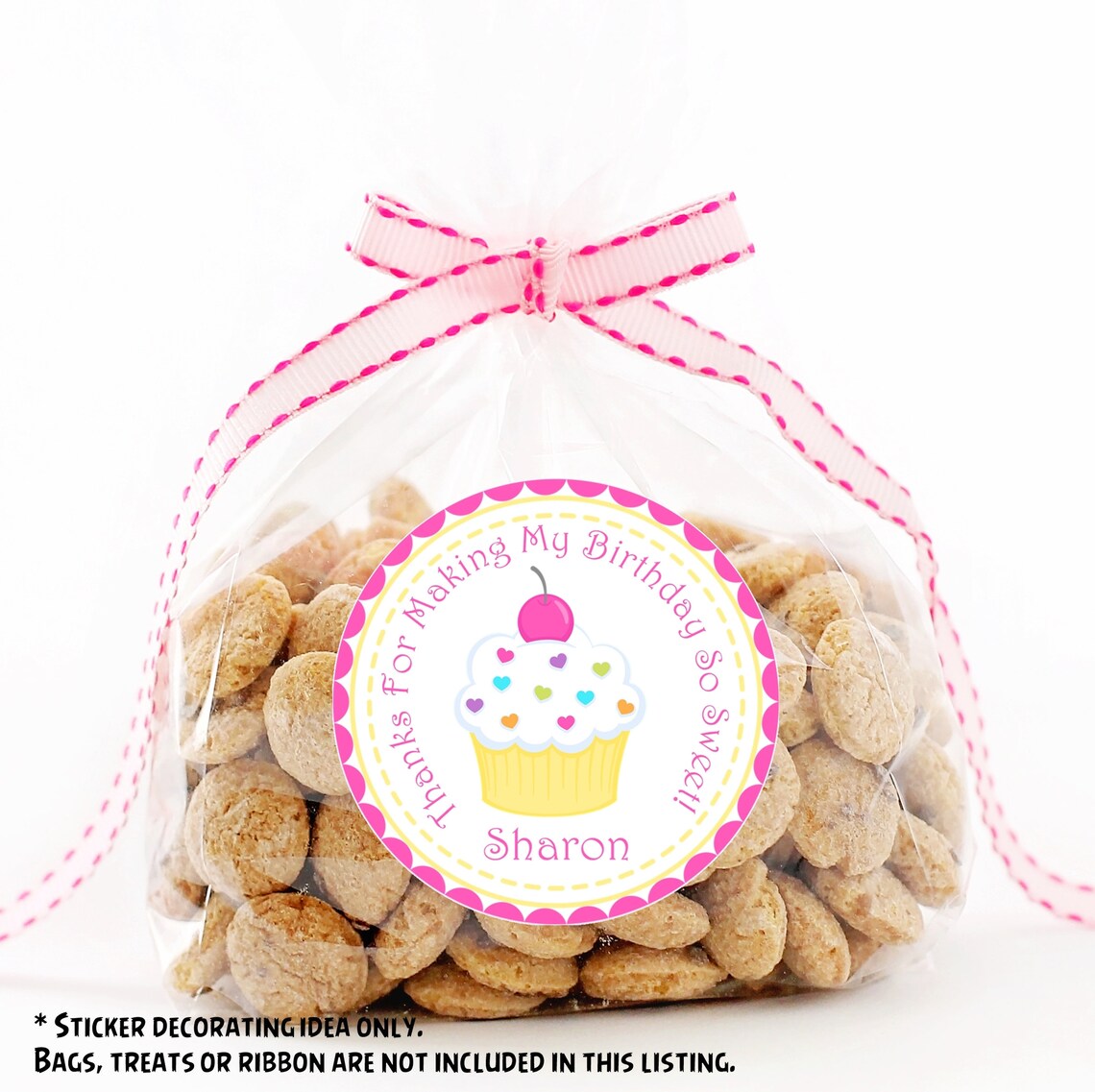 Cupcake Birthday Favor Sticker Cupcake Birthday Favor Label - Etsy
