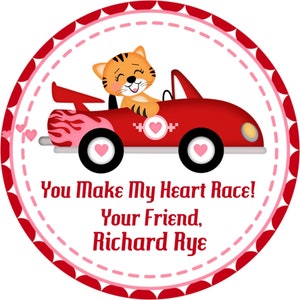 Race Car Valentine's Day Stickers - Etsy