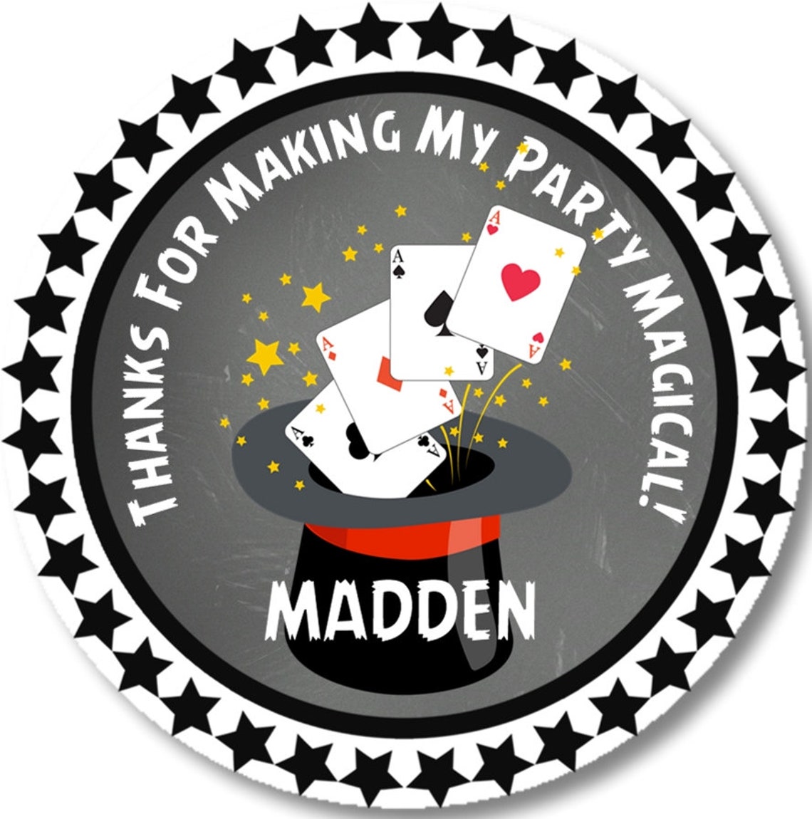 Magic Birthday Party Stickers Magician Birthday Party - Etsy
