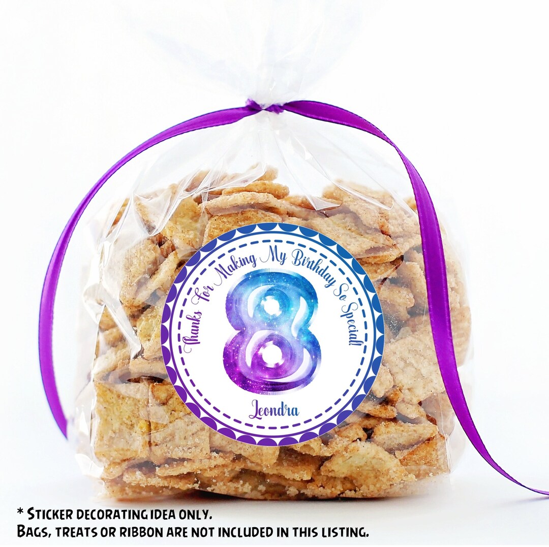 Purple and Turquoise Birthday Party Sticker Labels, Turquoise and ...