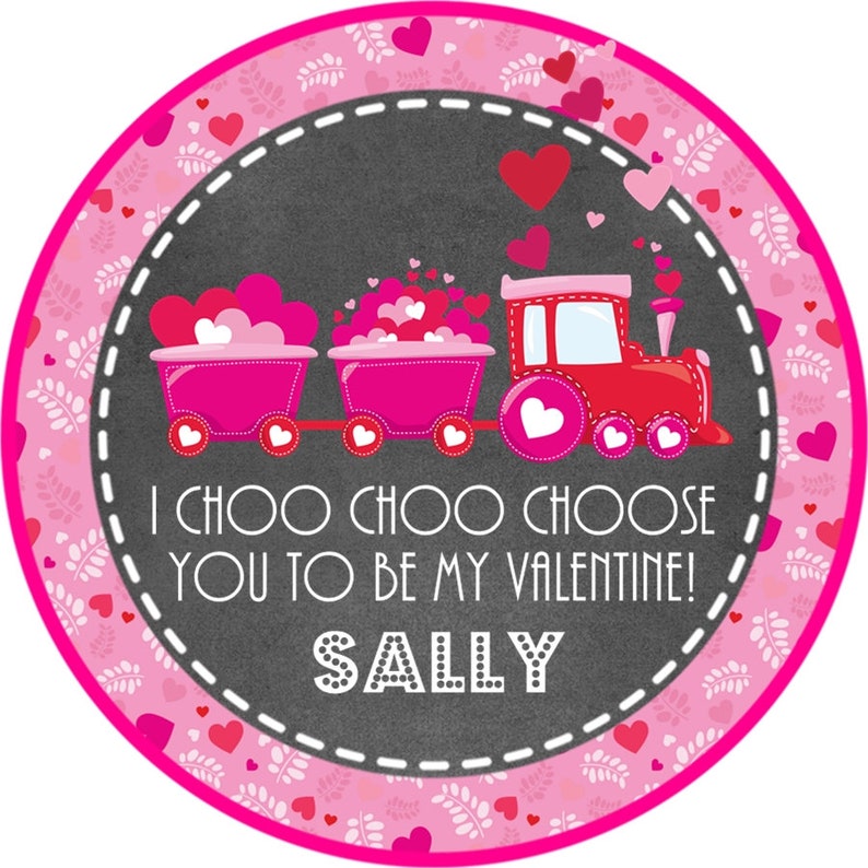 Choo Choo Train Valentine's Day Stickers or Favor Tags - Etsy